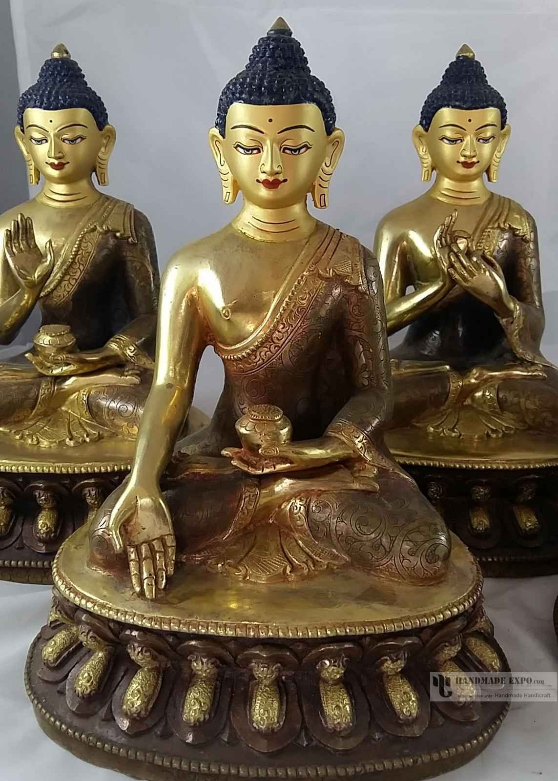 Five Statue Of Dhayani Buddha Set- Partly Fire Gold Plated | Price: US ...