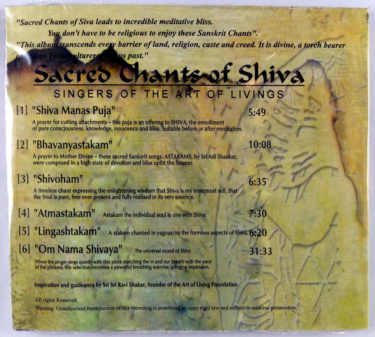 Sacred Chants Of Shiva - Mantra Audio Cd | Price: US$5 | Books & Cds ...