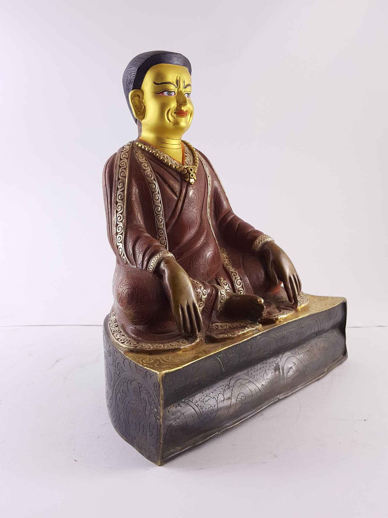 Copper Statue Of Marpa Lotsawa Gold And Silver Plated | Price: US$300 ...