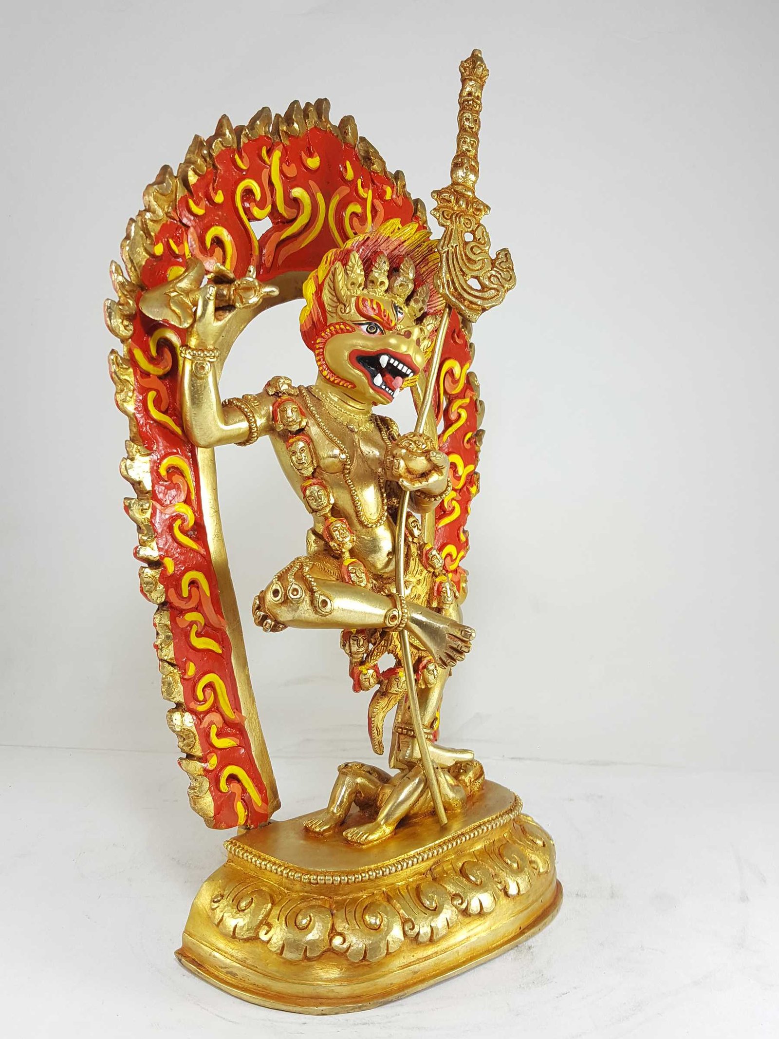 Statue Of Simhamukha Yogini, Senge Dongma full Fire Gold Plated With ...