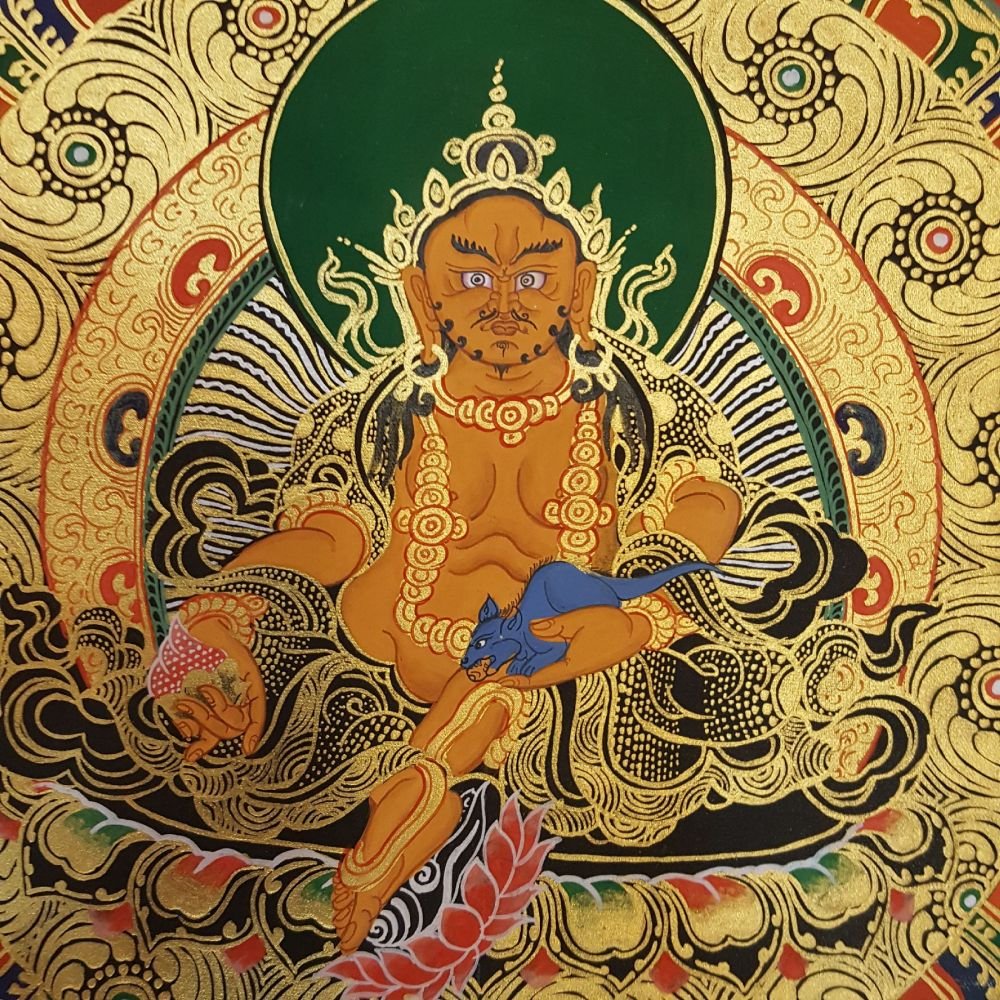 Tibetan Correct And Dedicated Mantra Mandala Thangka Painting Of Yellow ...