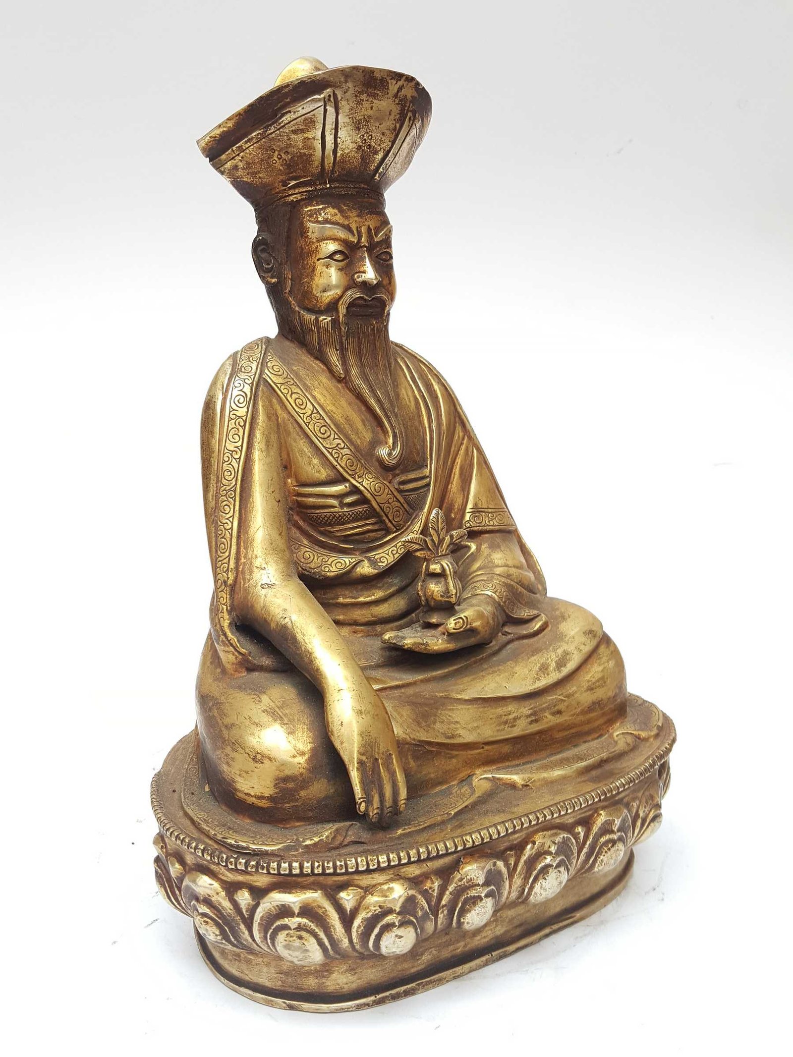 Statue Of The 4th Zhabdrung Rinpoche Full Gold Plated And Antique ...