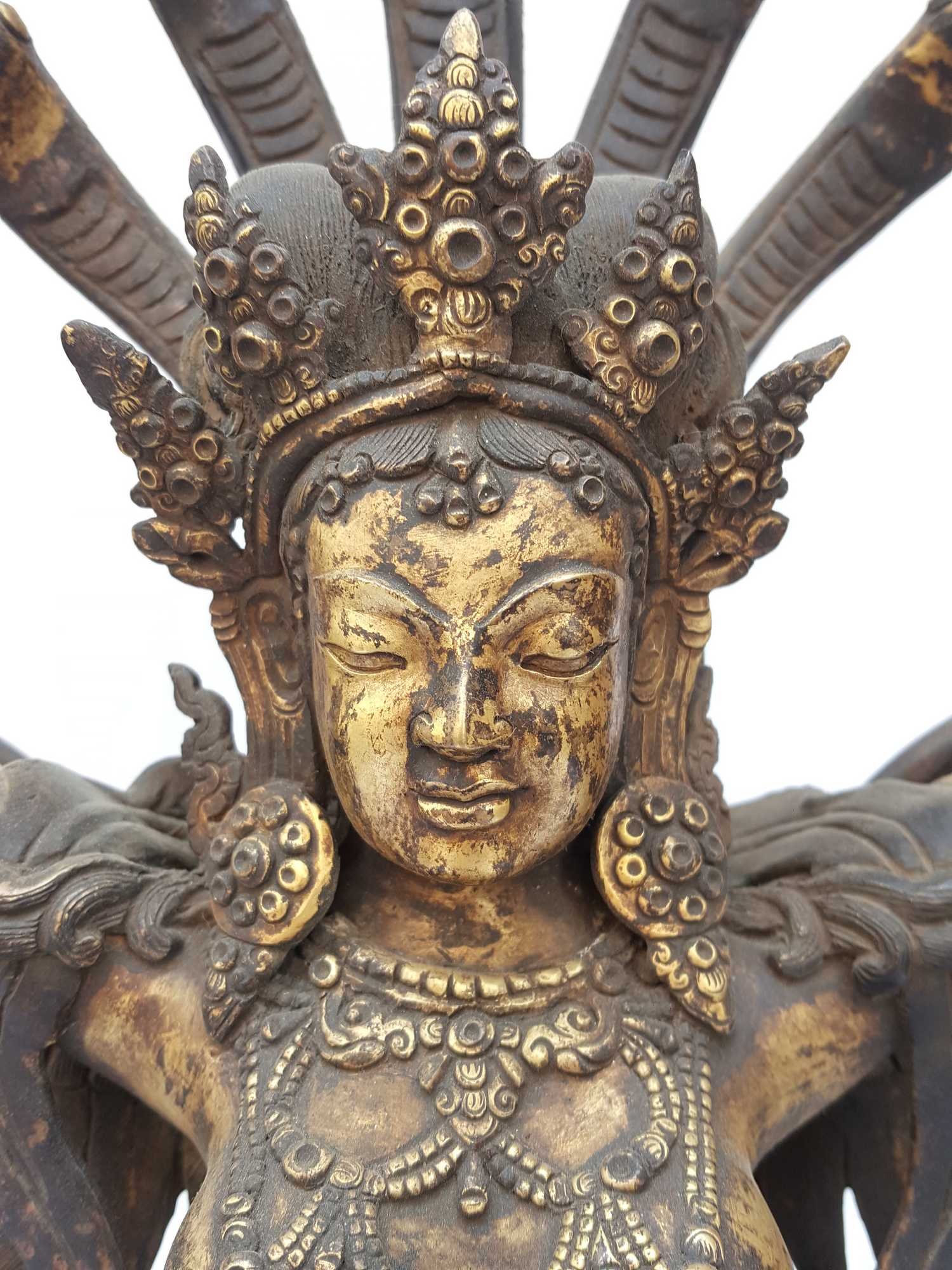 Tibetan Statue of Naga kanya Full fire Gold Plated, Antique Finishing ...