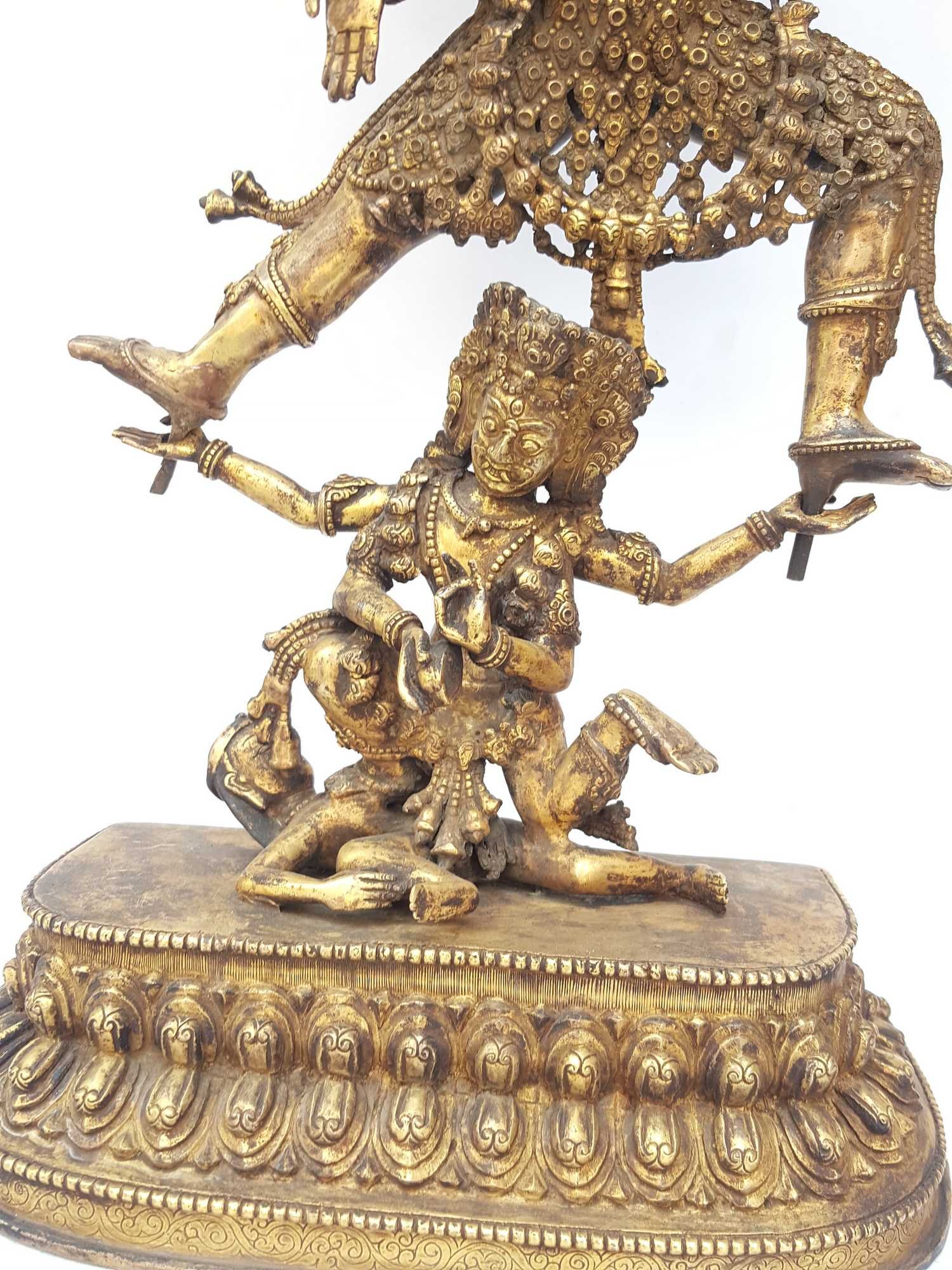 Tibetan Statue Of Siddhi Lakshmi Full Fire Gold Plated Antique ...