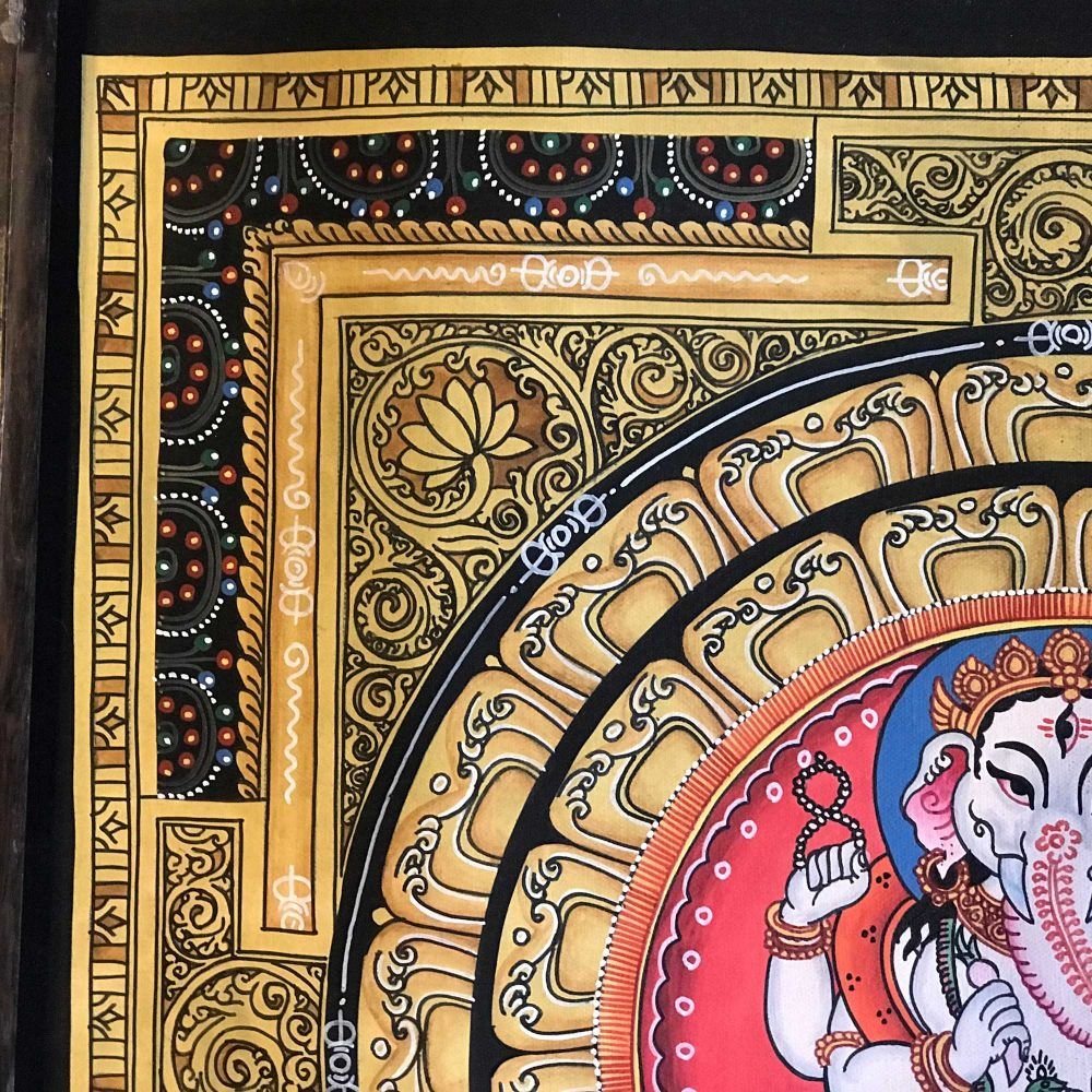 Newari Buddhist Thangka Of Ganesh Mandala | Price: US$32 | Thangka ...