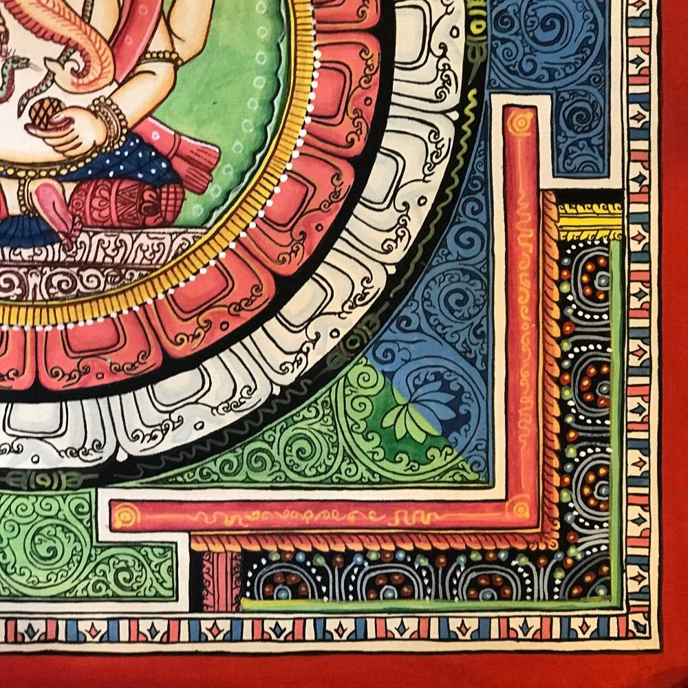 Newari Buddhist Thangka Of Ganesh Mandala | Price: US$32 | Thangka ...