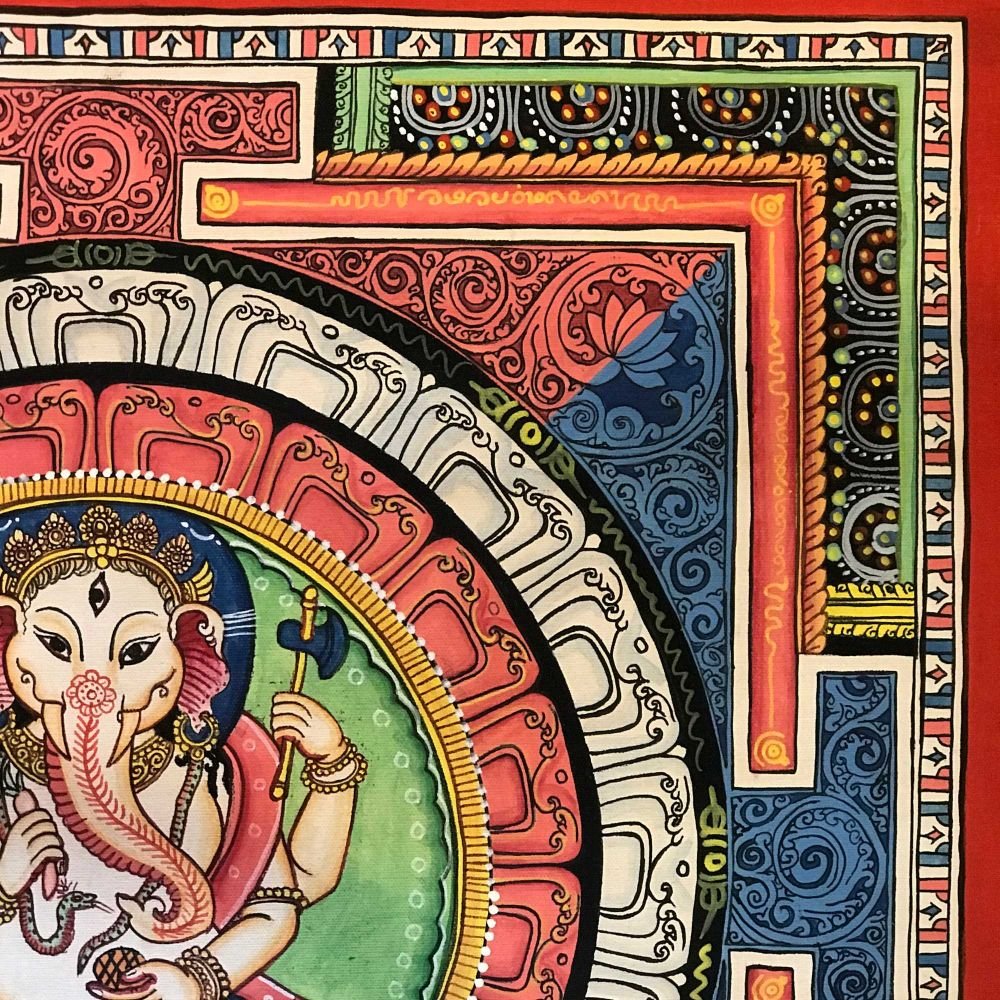Newari Buddhist Thangka Of Ganesh Mandala | Price: US$32 | Thangka ...