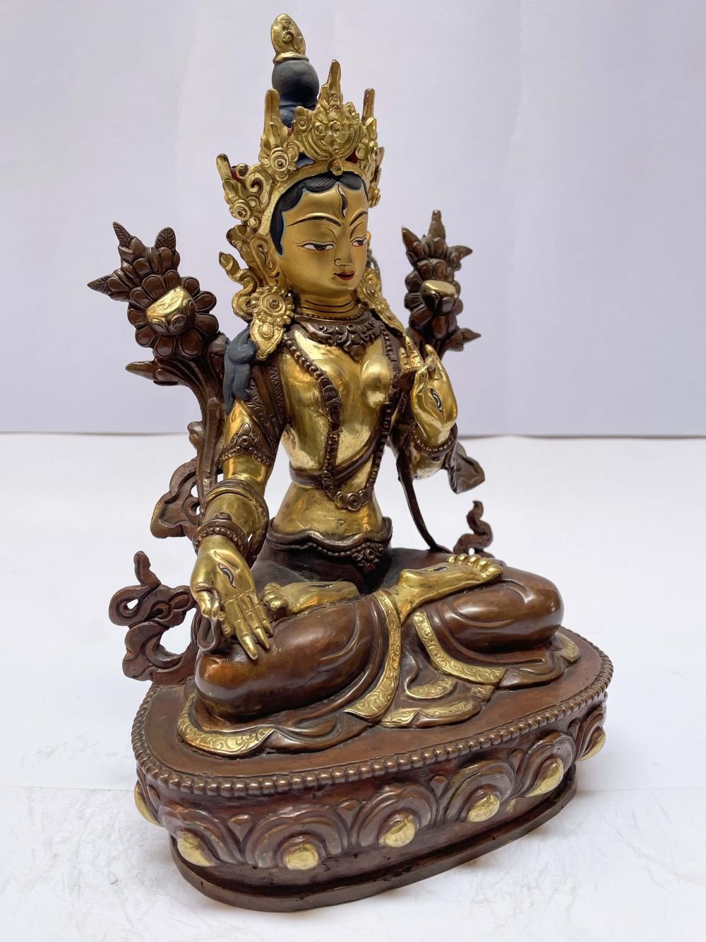 Buddhist Statue Of White Tara – Partly Gold Plated | Price: US$420 ...