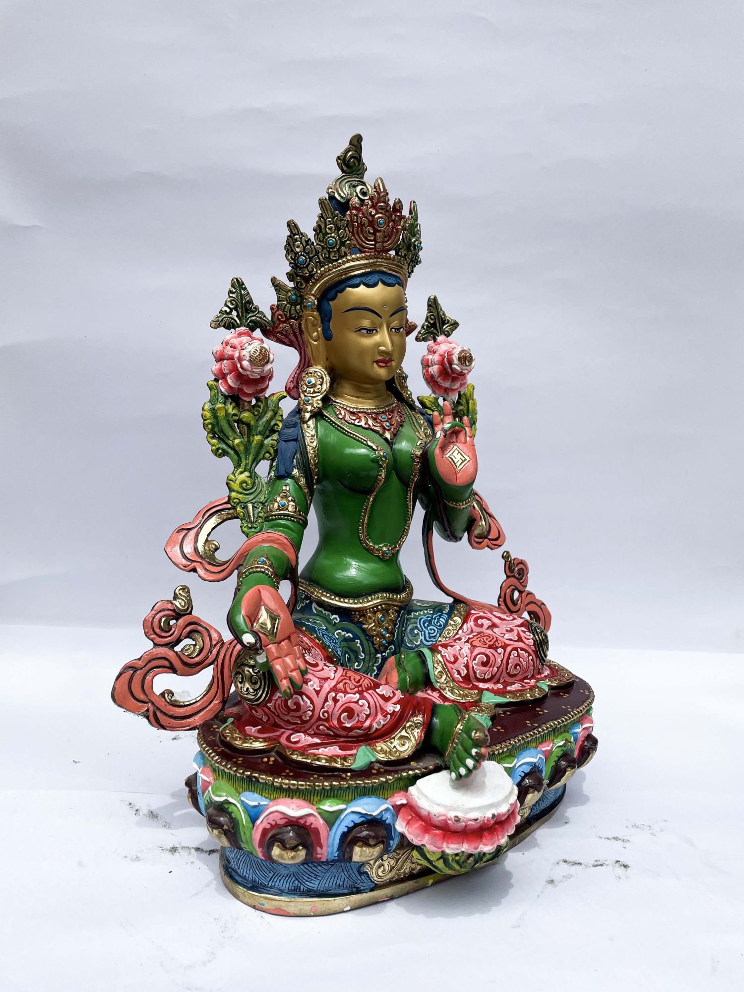 Buddhist Statue Of Green Tara Face Painted | Price: US$1100 | Buddhist ...