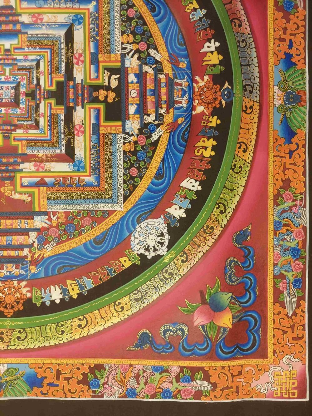 Buddhist Hand Painting Thangka Of Kalachakra Mandala Hand Painted ...
