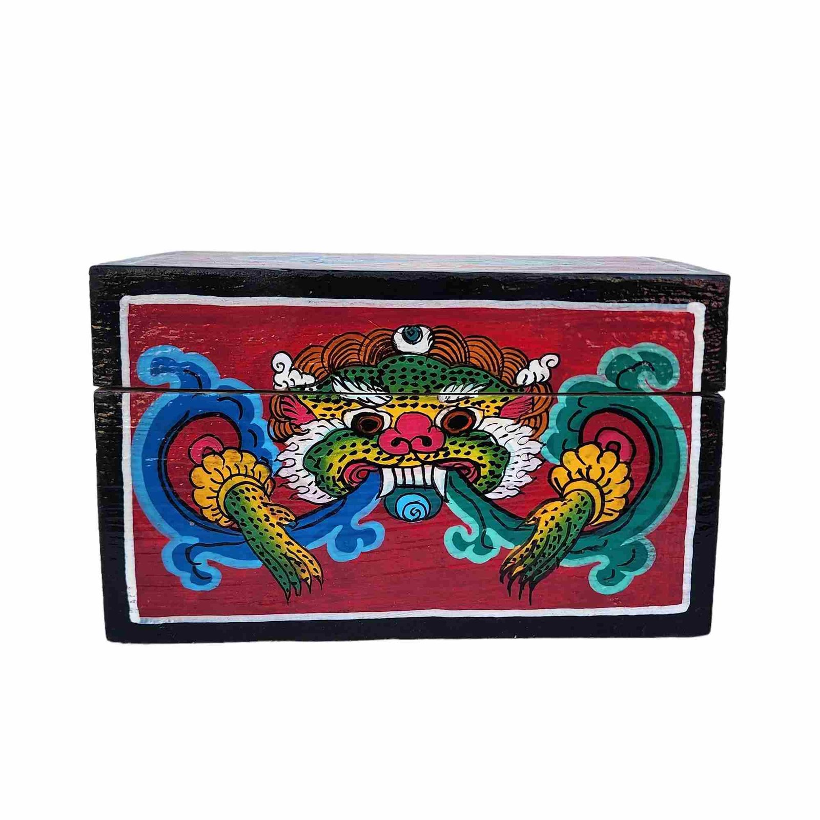 Traditional Tibetan Ritual Jeweler And Ritual Item Box With Dragon Traditional Tibetan Ritual Jeweler And Ritual Item Box With Dragon