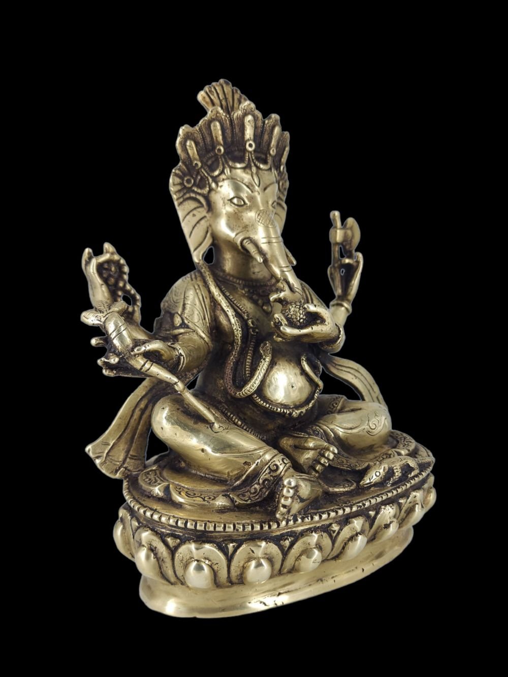 Buddhist Handmade statue of Ganesh, Bronze Finishing – 23 × 19 cm ...