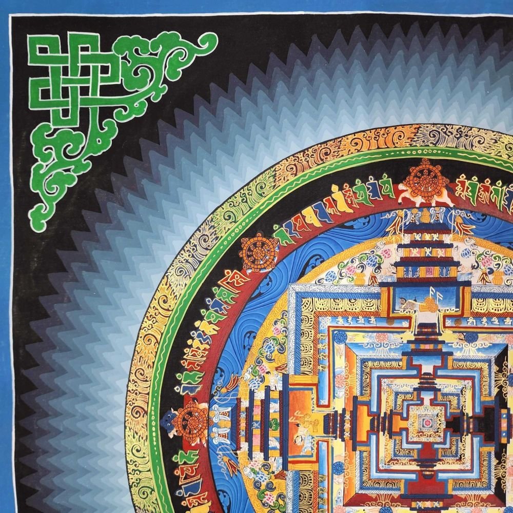Buddhist Hand Painted Tibetan Thangka Of Kalachakra Mandala Thangka ...