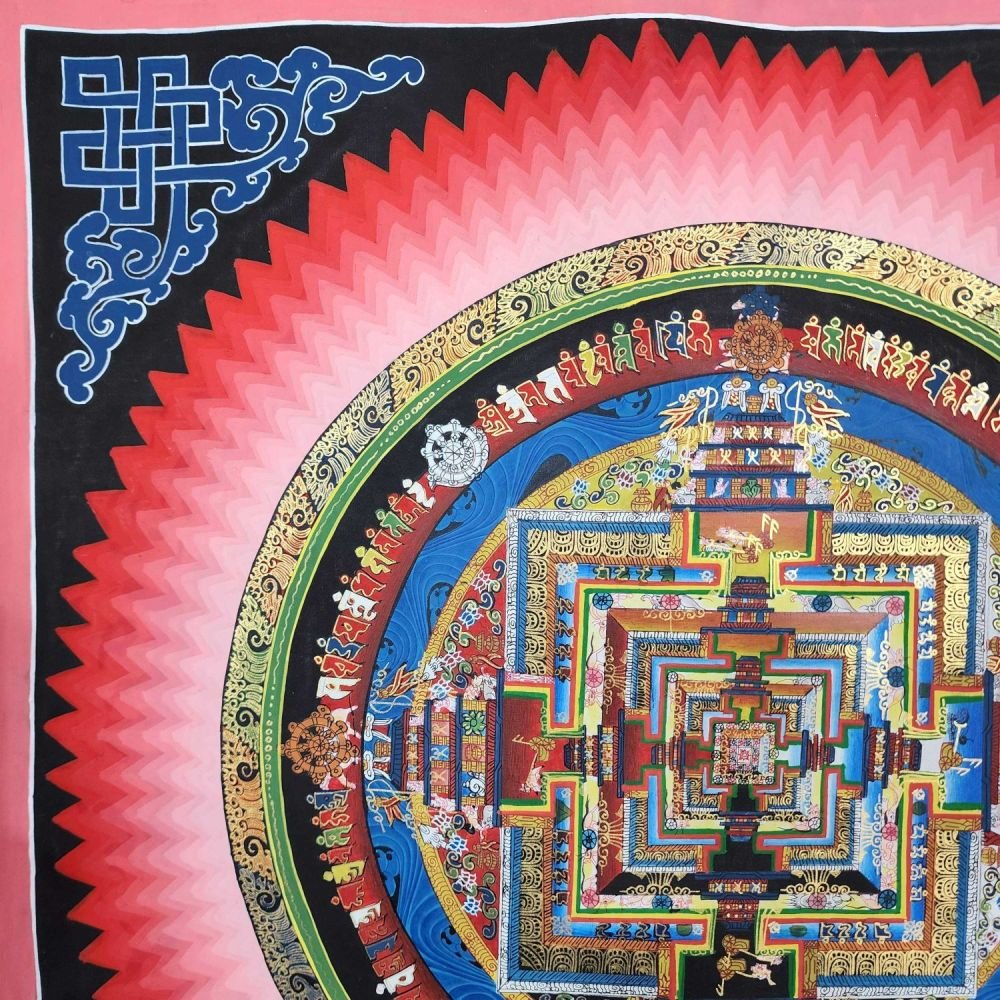 Buddhist Hand Painted Tibetan Thangka Of Kalachakra Mandala Thangka ...