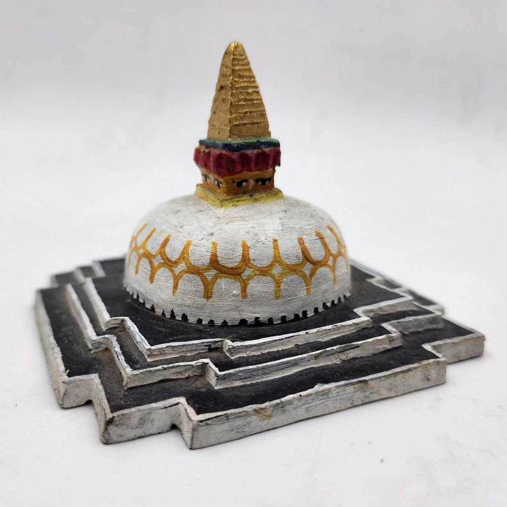 Buddhist Nepali Fiber Stupa With White Paint | Price: US$15 | Unique To ...
