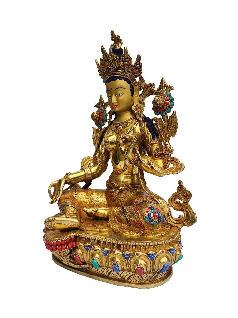 Buddhist Handmade Statue Of Green Tara Face Painted | Price: US$1400 ...