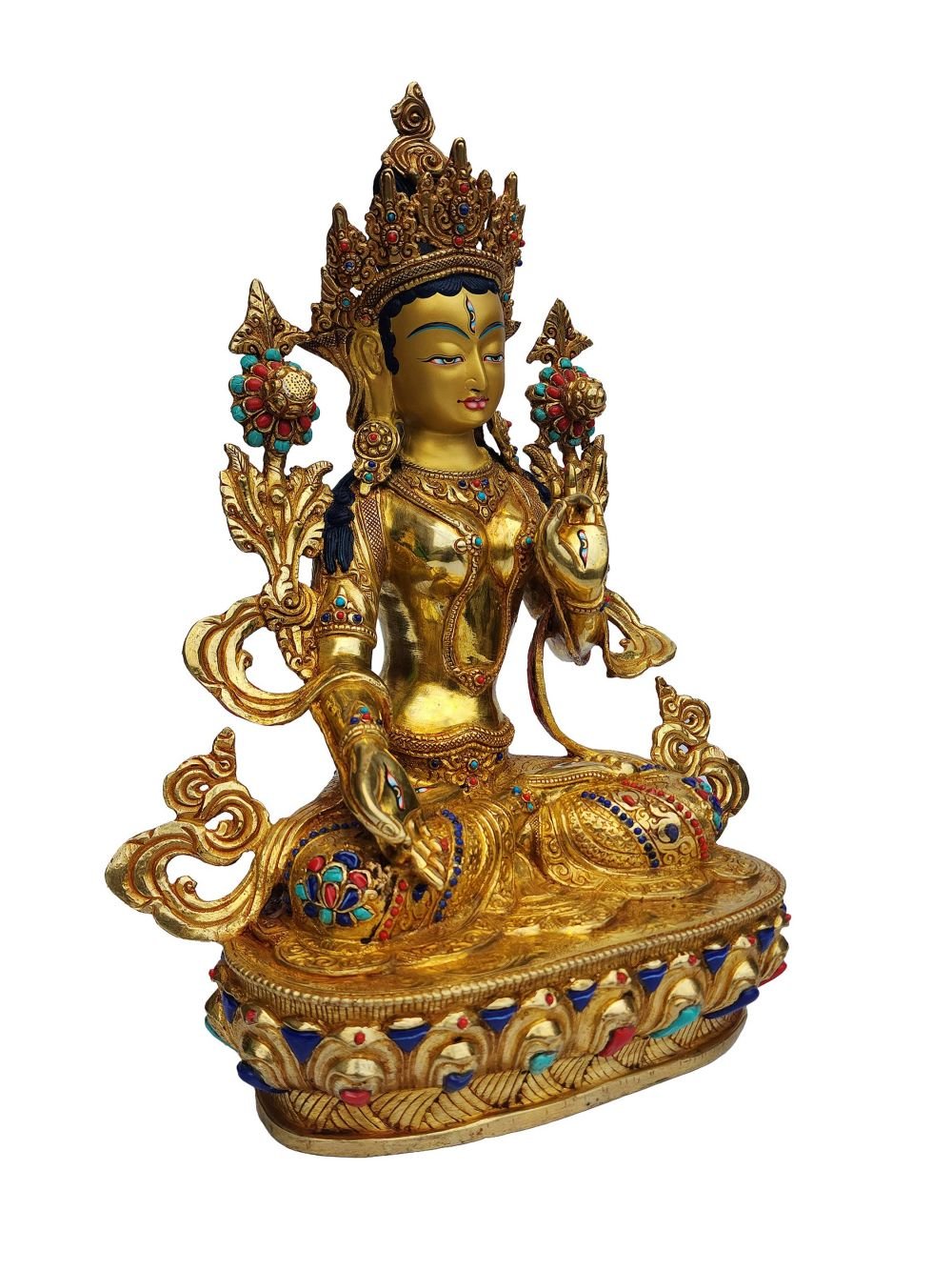 Buddhist Handmade Statue Of White Tara Face Painted | Price: US$1700 ...
