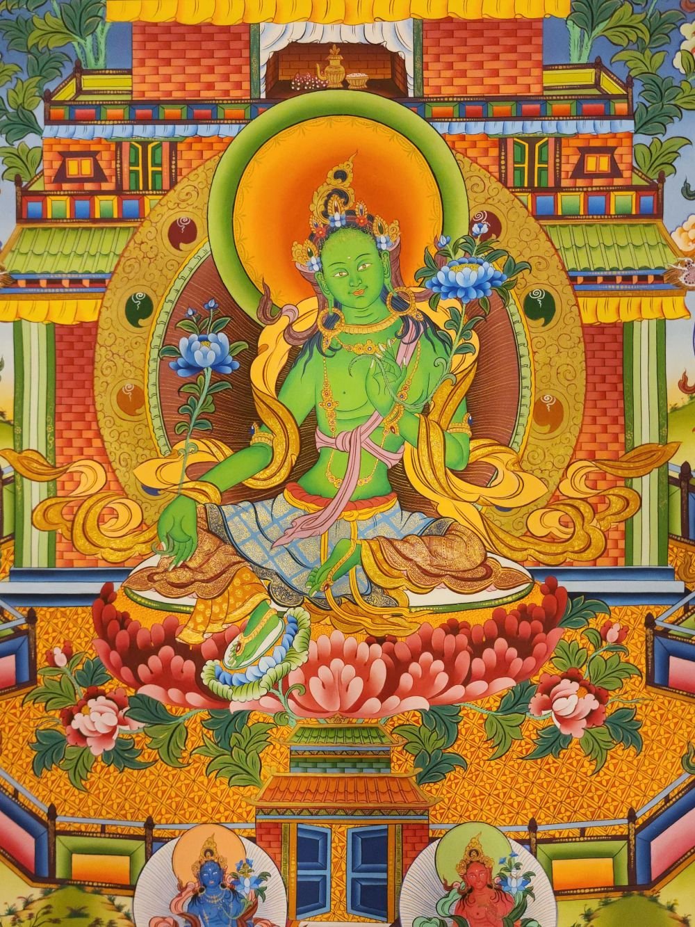 21 Tara Thangka | Price: US$1000 | Figure Thangka | Green Tara, Size ...