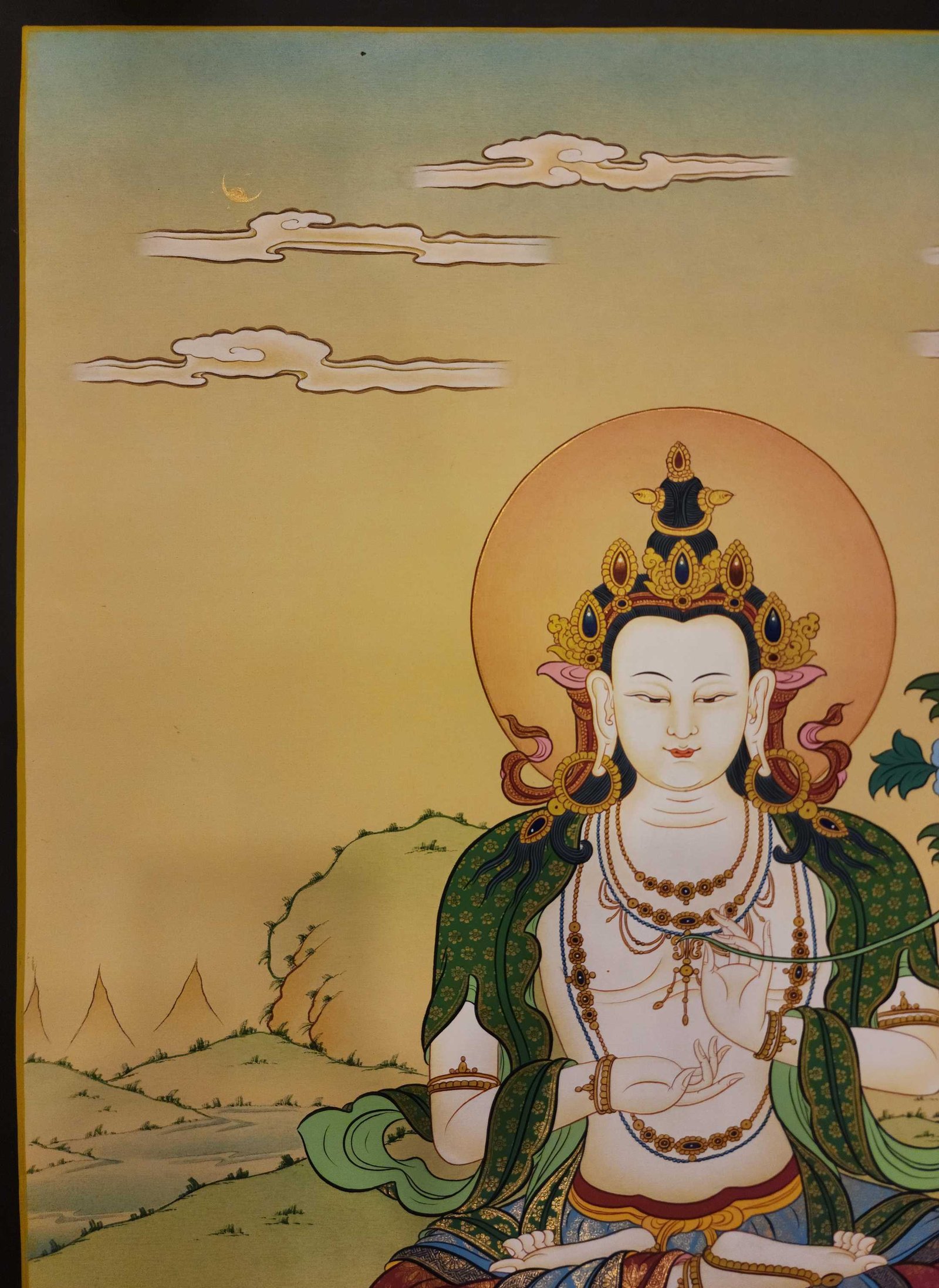 Bodhisattva Thangka, Buddhist Traditional painting, Real Gold Karma ...