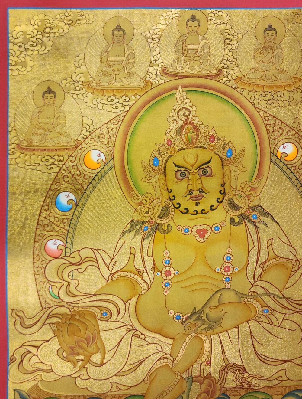 Yellow Jambhala Thangka | Price: US$1600 | Thangka - Figure | Jambhala ...