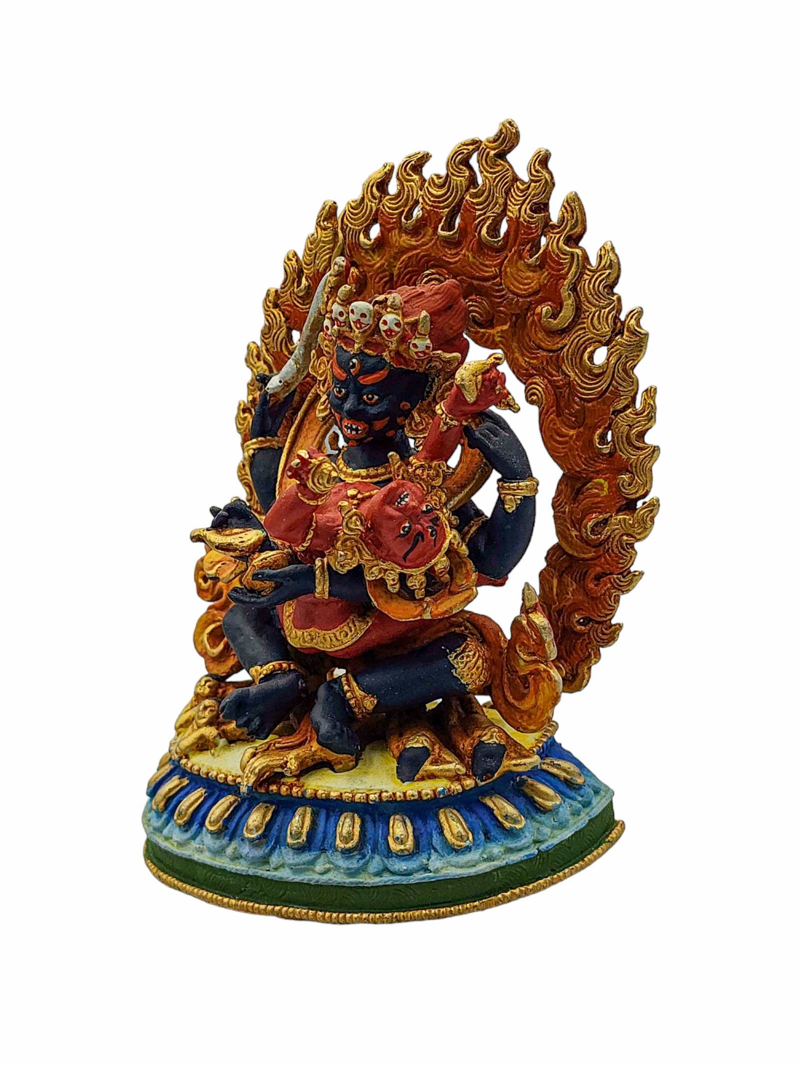 Mahakala Four Arms, Buddhist Miniature Statue, High quality ...
