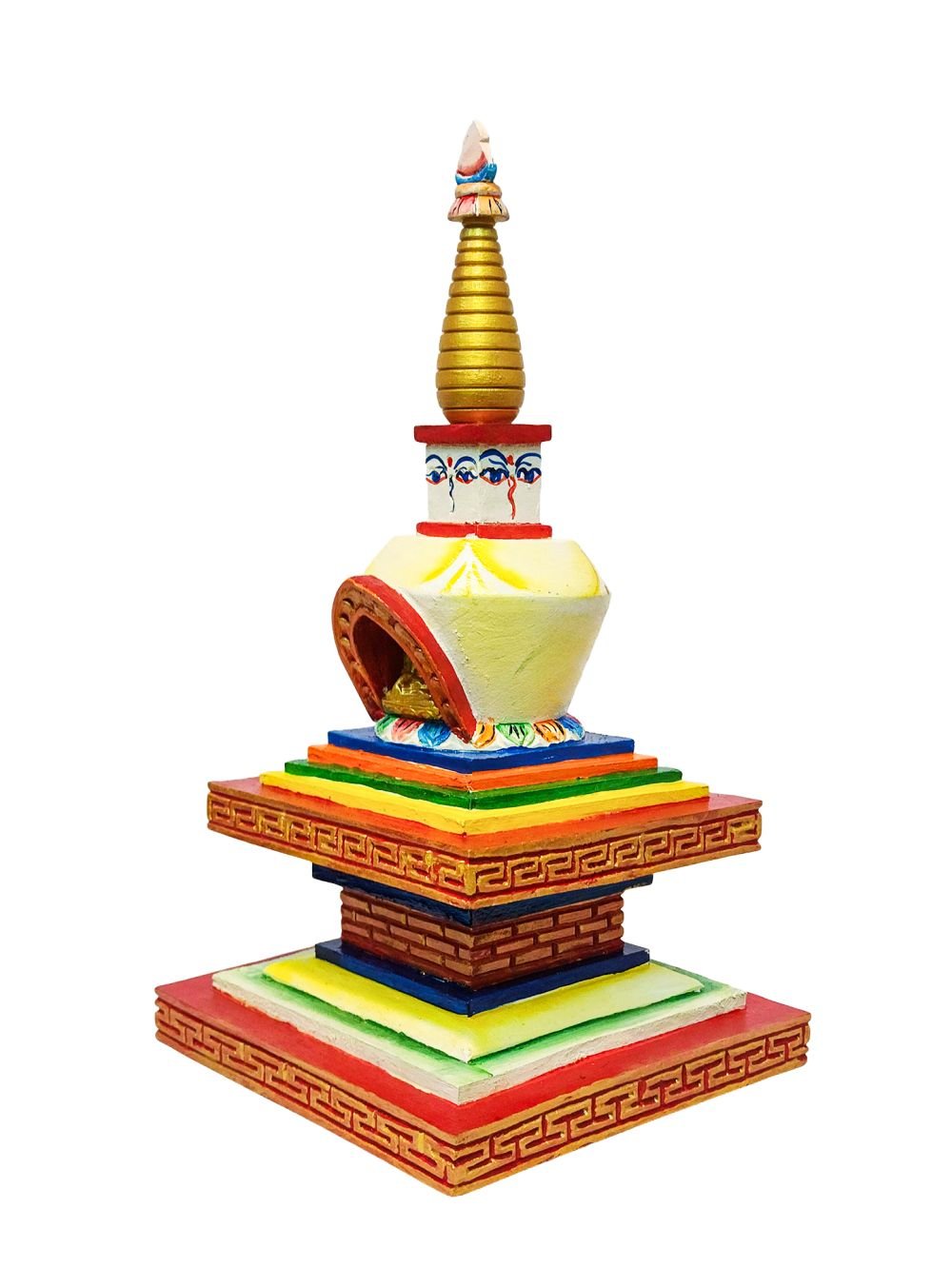 Buddhist Handmade Wooden Stupa, With Shakyamuni Buddha, Traditional ...