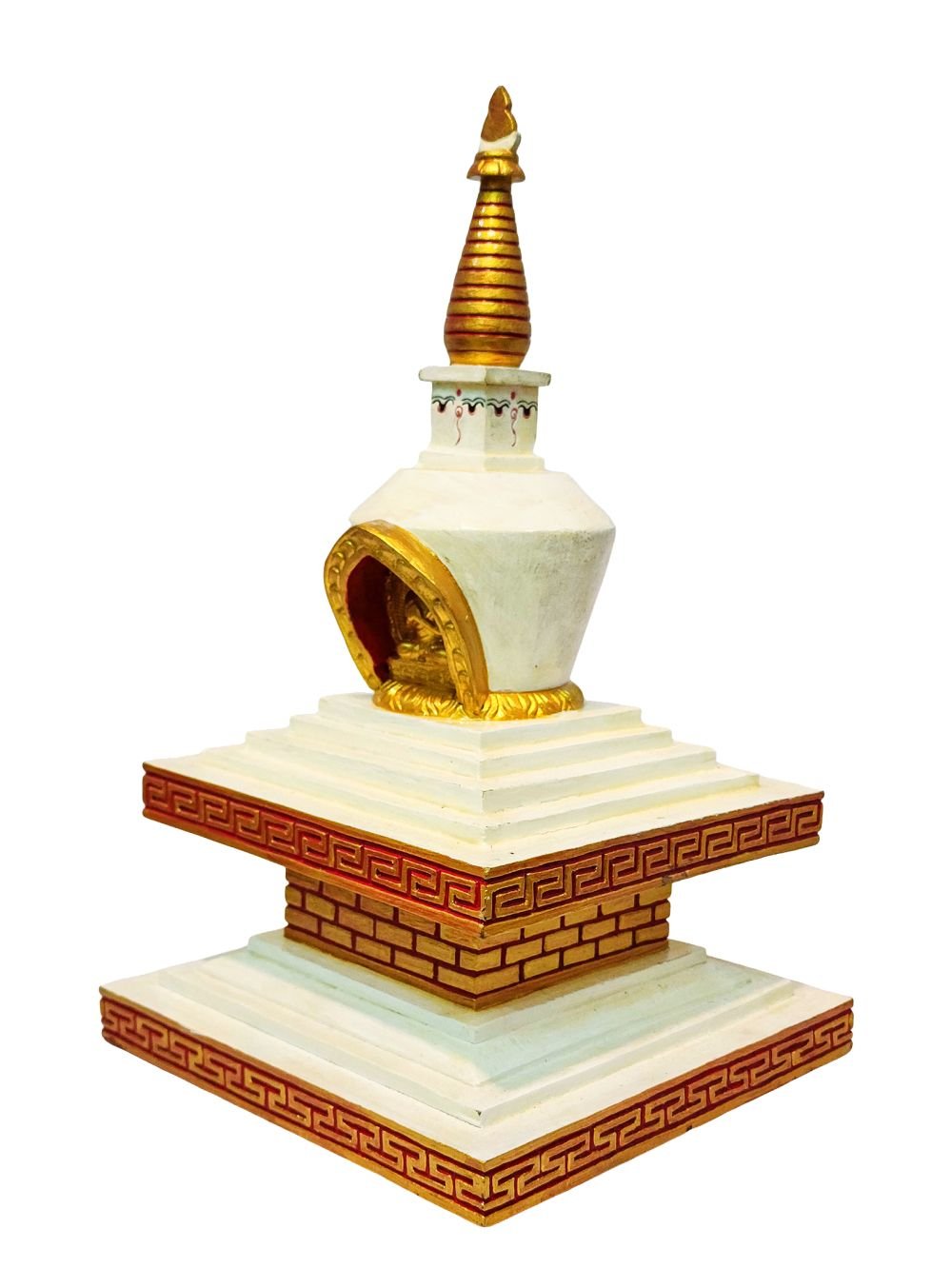Buddhist Handmade Wooden Stupa, With vairochana Buddha , traditional ...