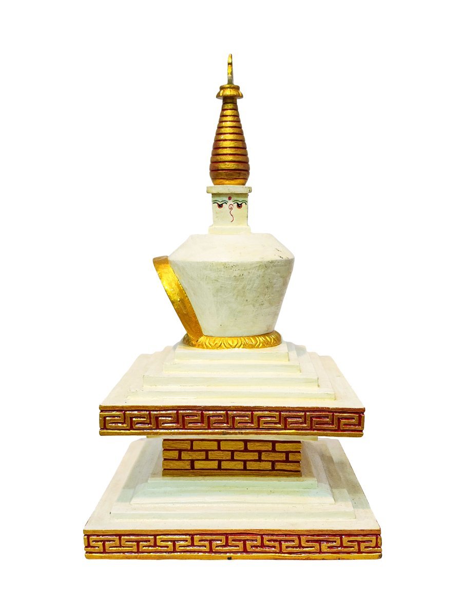 Buddhist Handmade Wooden Stupa, With vairochana Buddha , traditional ...