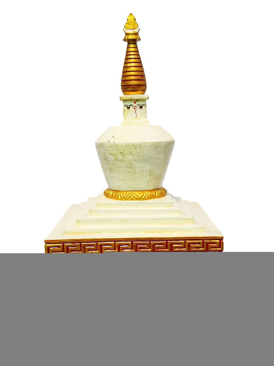 Buddhist Handmade Wooden Stupa, With vairochana Buddha , traditional ...
