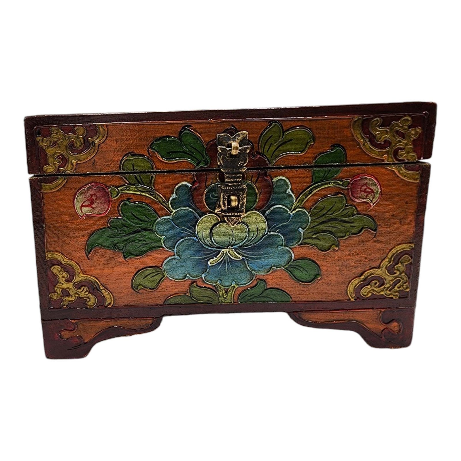Buddhist Wooden Box, Tibetan Style With Traditional Colors | Price: US ...
