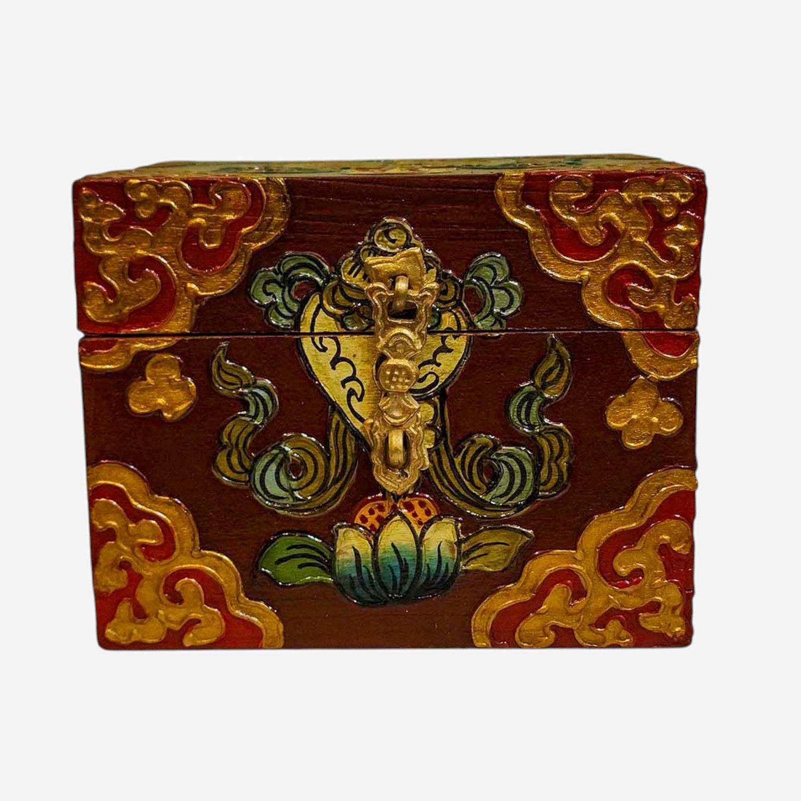 Buddhist Wooden Box, Tibetan Style With Traditional Colors | Price: US ...