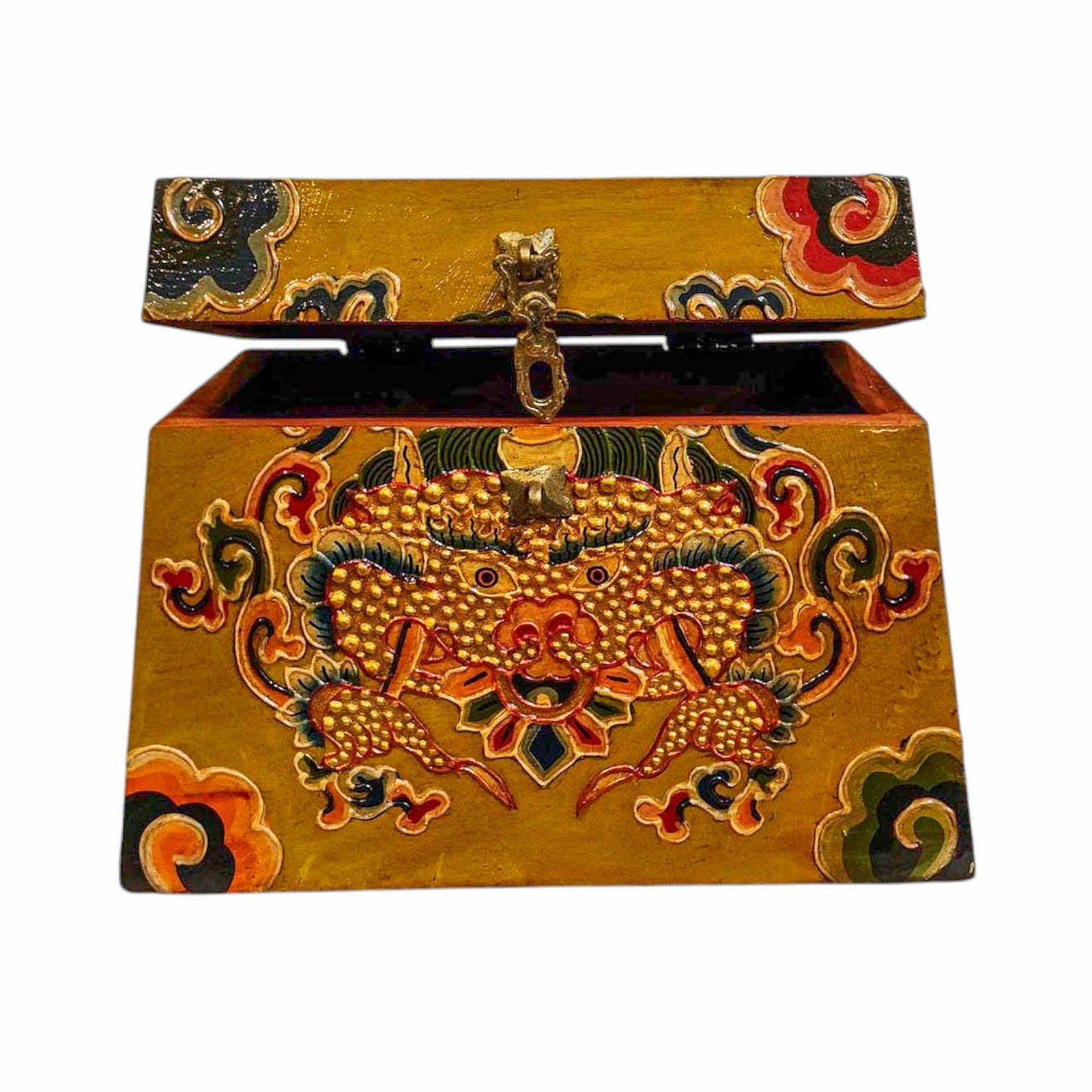 Buddhist Wooden Box, Tibetan Style With Traditional Colors | Price: US ...