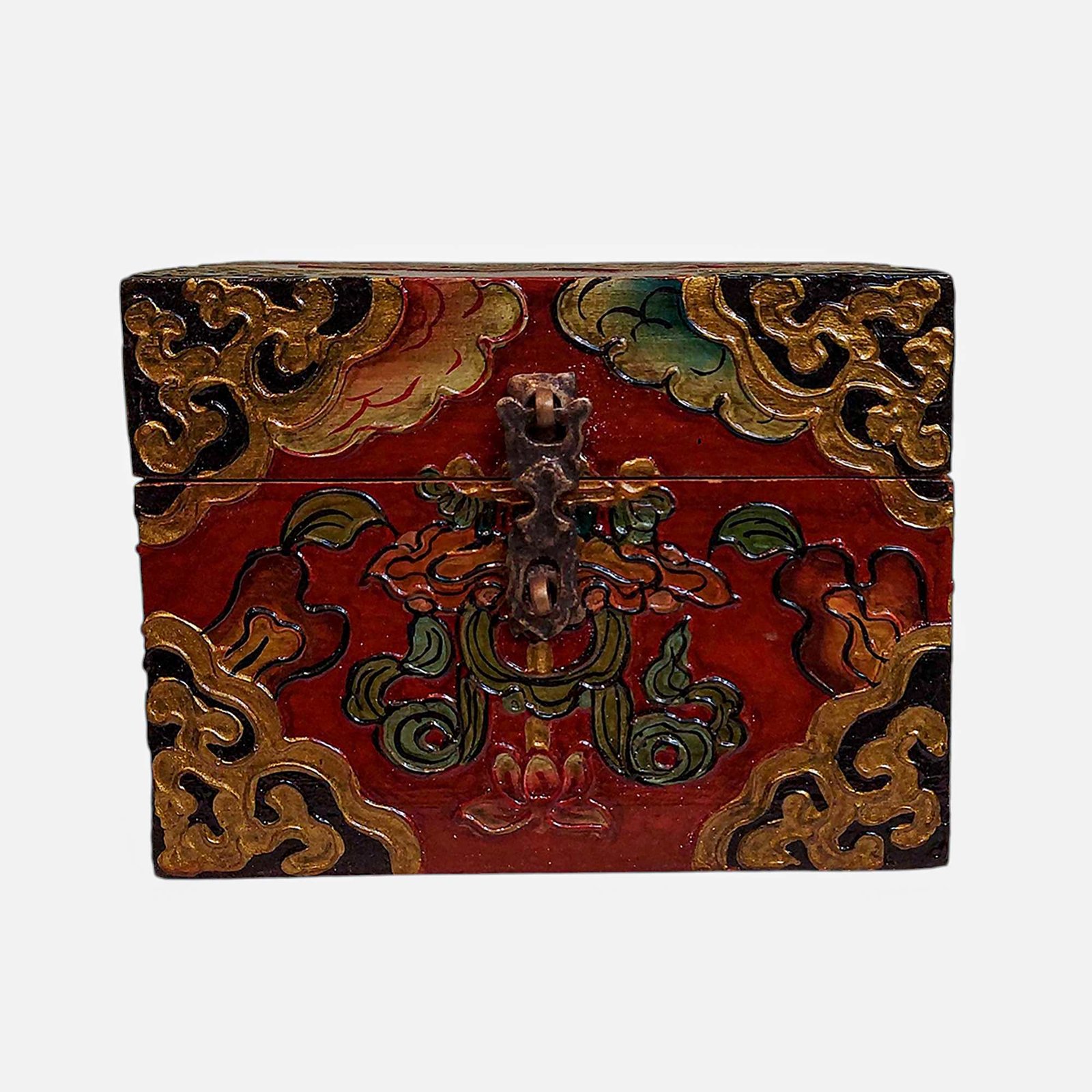 Buddhist Wooden Box, Tibetan Style With Traditional Colors | Price: US ...