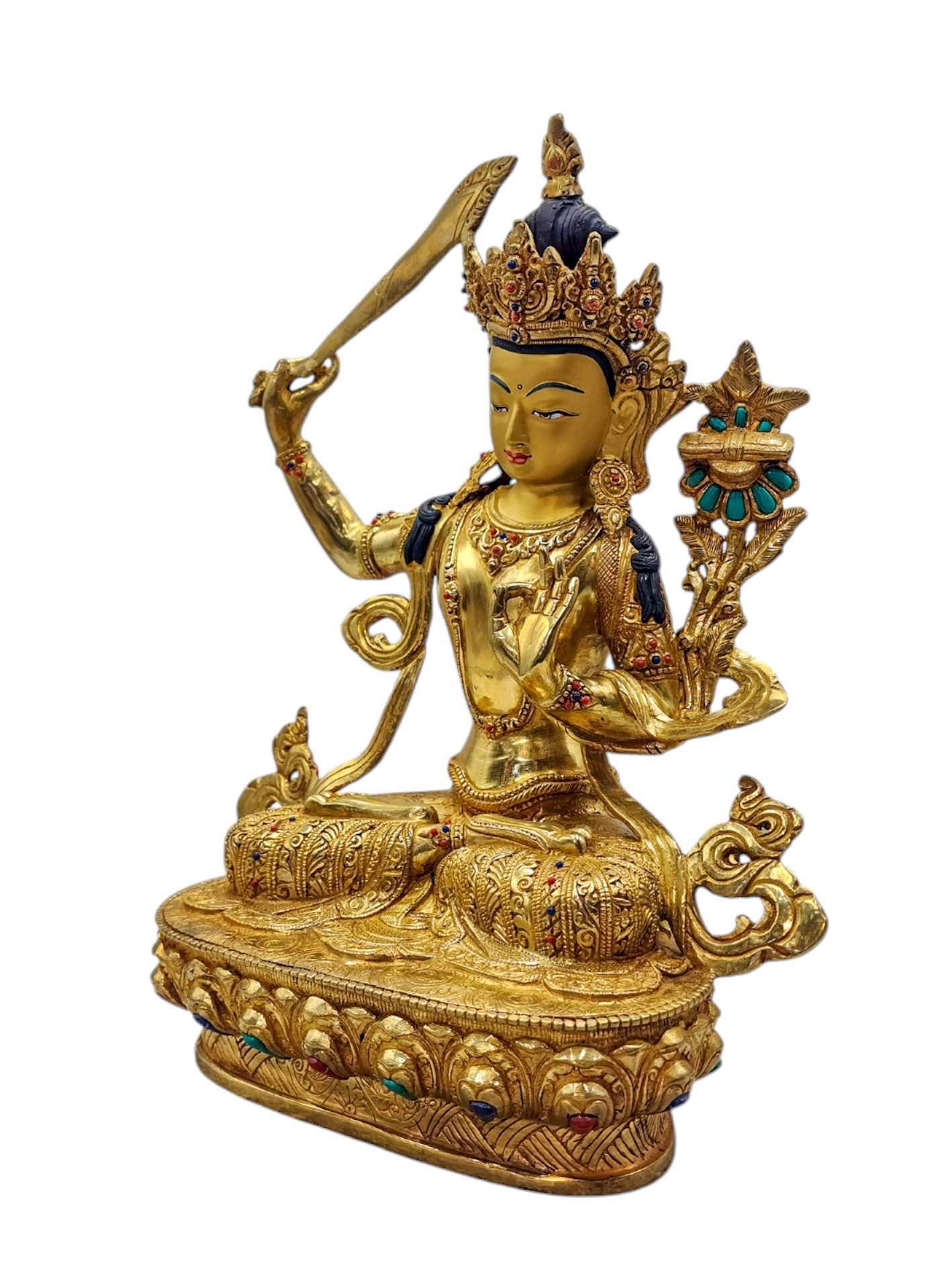 Manjushree Handmade Statue – Full Gold Plated Face Painted | Price: US ...