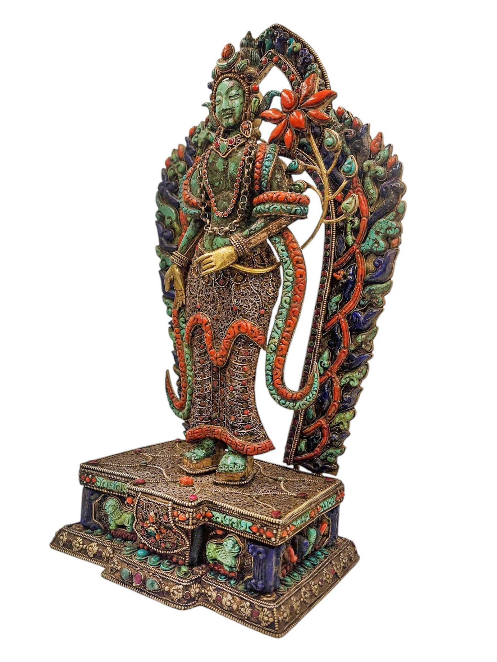 padmapani Lokeshvara , Buddhist Handmade Statue Of Silver, antique And ...